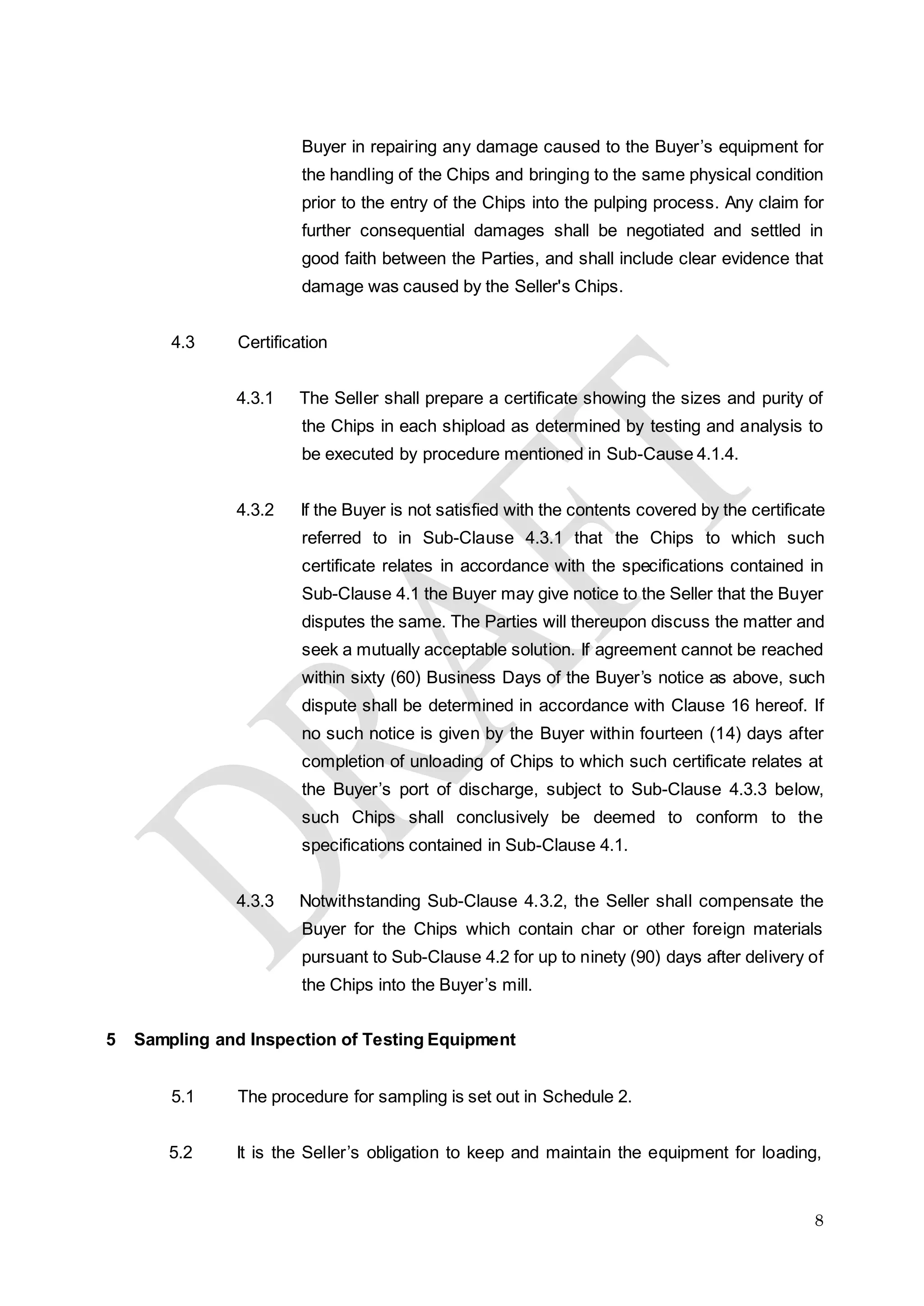 Hardwood Chips Sale and Purchase Agreement Sample (Purchase this doc ...
