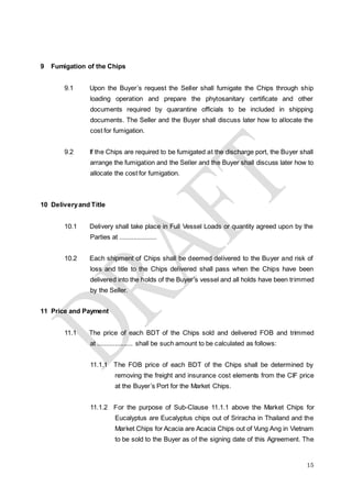 Hardwood Chips Sale and Purchase Agreement Sample (Purchase this doc ...