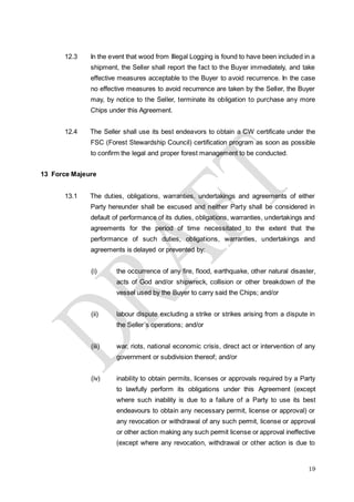 Hardwood Chips Sale and Purchase Agreement Sample (Purchase this doc ...