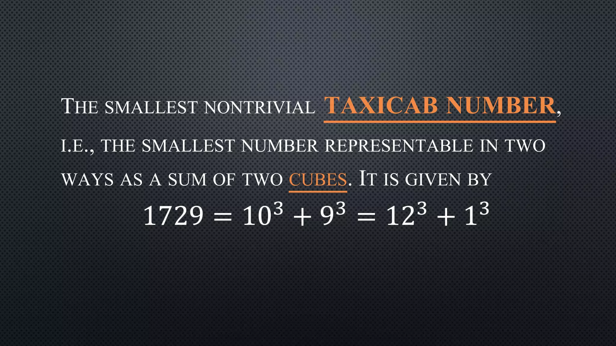 Hardy-Ramanujan number | PPTX