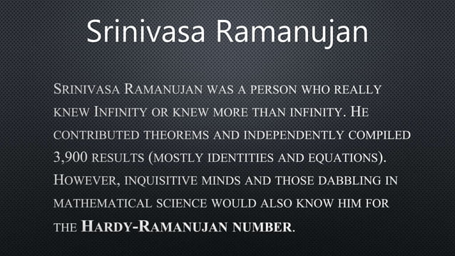 Hardy-Ramanujan number | PPTX