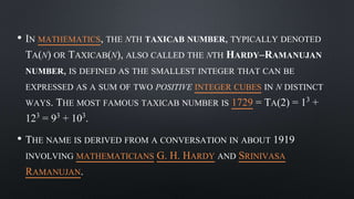 Hardy-Ramanujan number | PPTX