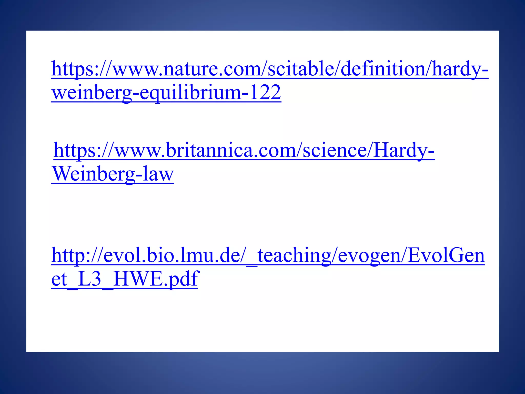 Hardy weinberg law | PPTX