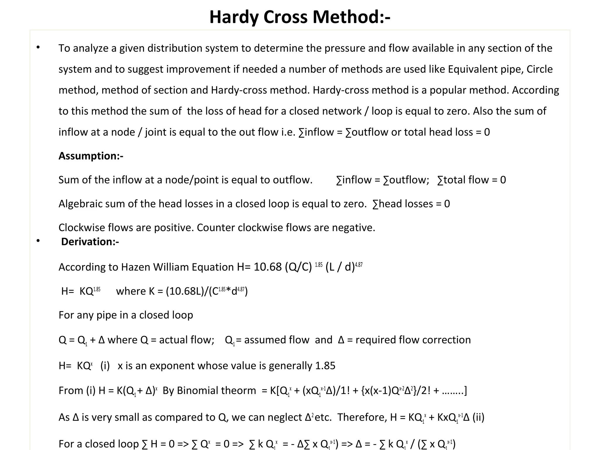 Hardycross method | PPT
