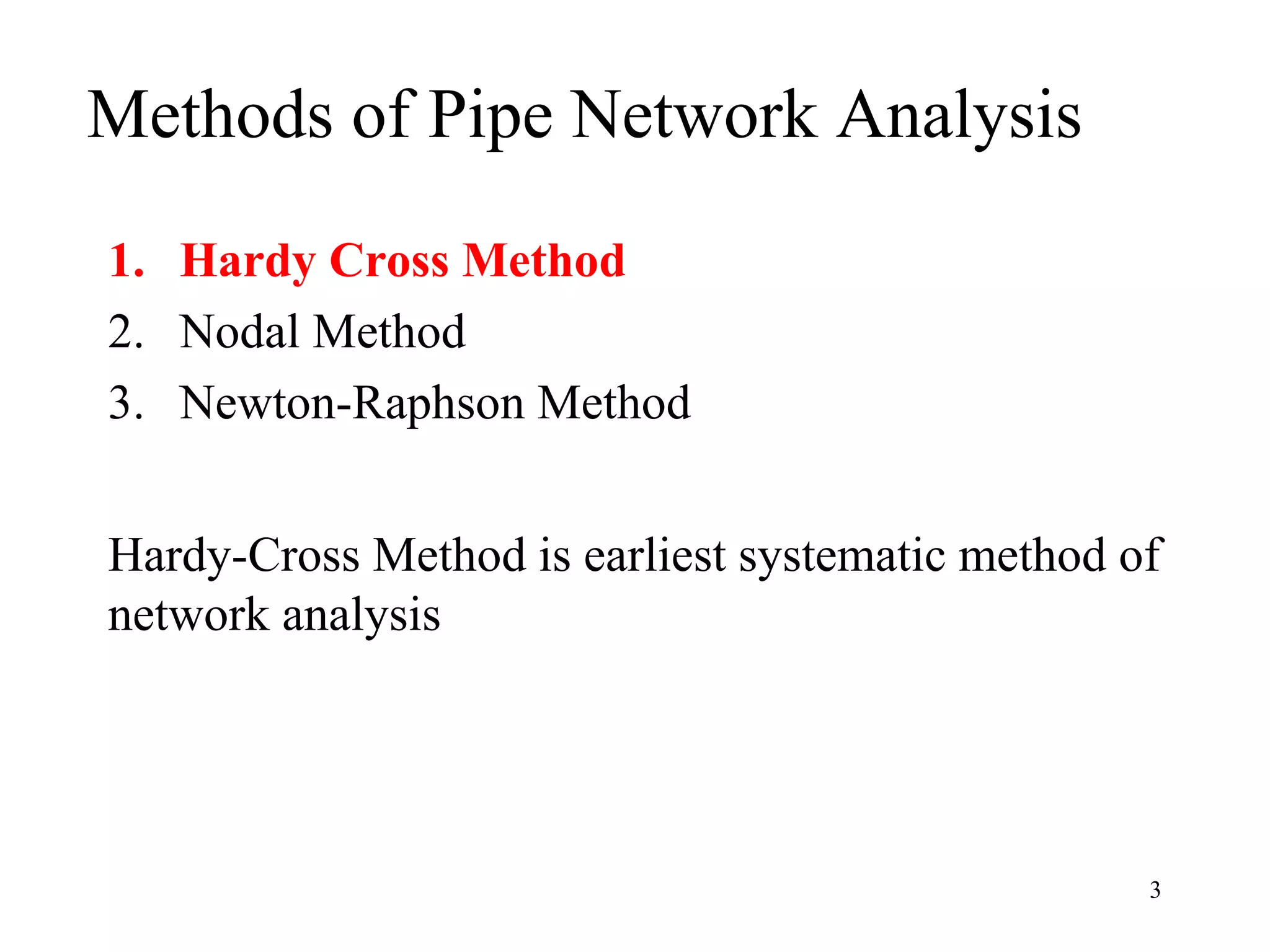Hardy cross method of pipe network analysis | PPT