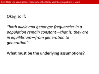 IB Biology Option D.4: Hardy Weinberg Principle | PPTX