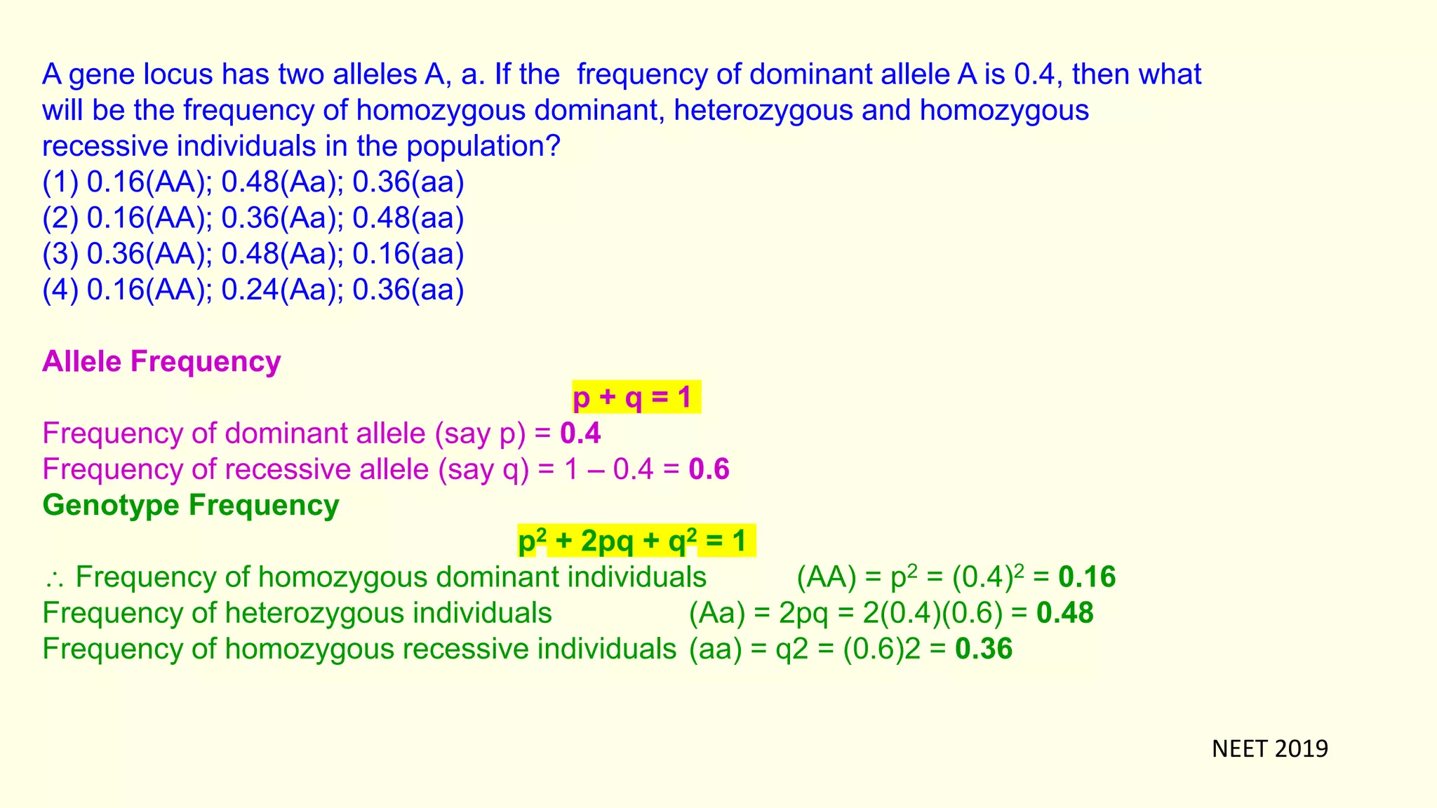 Hardy weinberg equilibrium problems | PPTX
