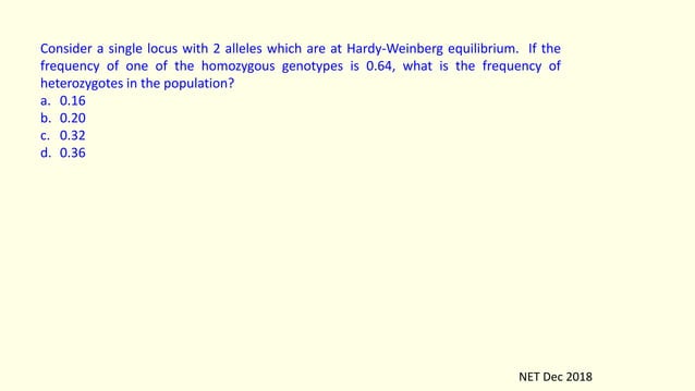 Hardy weinberg equilibrium problems | PPTX