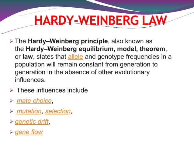 Hardy weinberg law | PPTX | Genetics | Science