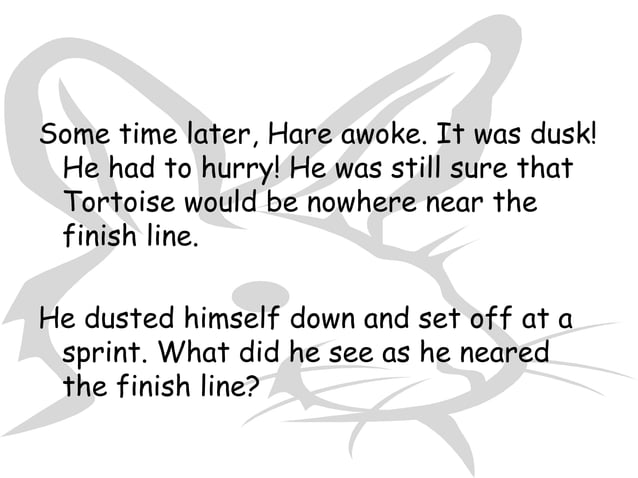 Hare and the Tortoise moral story retold | PPT