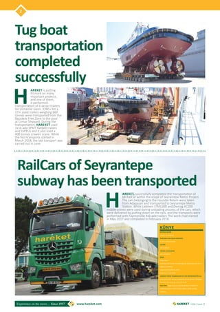 Hareket Magazine 27. issue-2018- English | PDF | Rail Travel | Travel Type