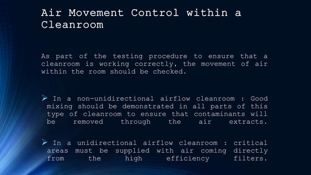 Air movement visualisation inside Cleanroom | PPT