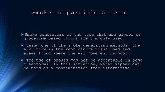 Air movement visualisation inside Cleanroom | PPT