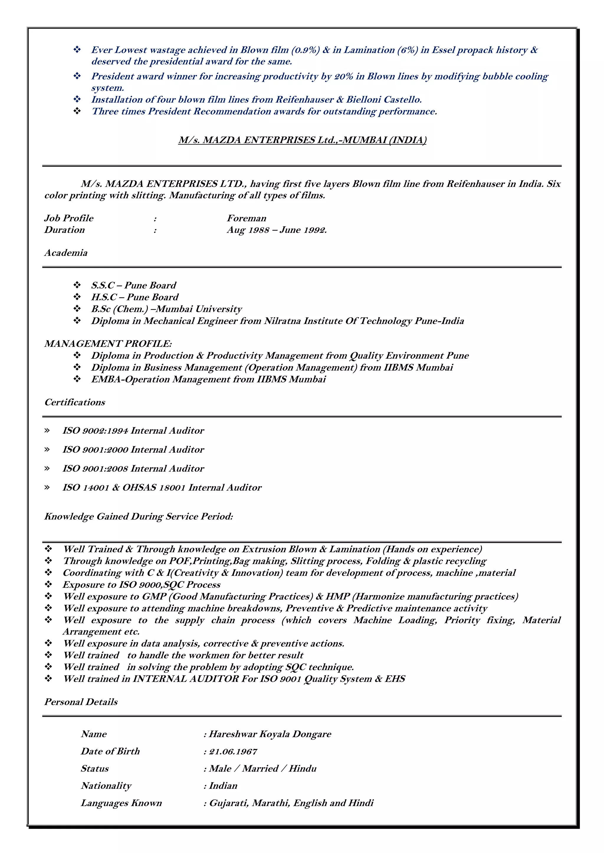 Hareshwar dongare cv13.doc