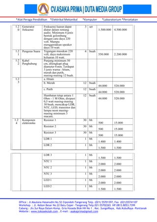 Paket Peralatan laboratorium fisika sma 2024 via 087782527700 | PDF
