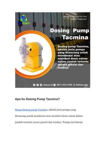 Harga Dosing Pump Tacmina, 0813-3535-3290 | PDF