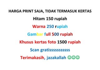Harga print saja | PPT
