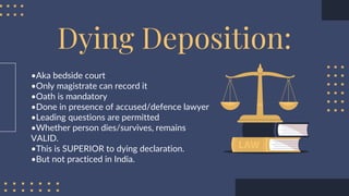 dying declaration, medico legal importance | PPTX