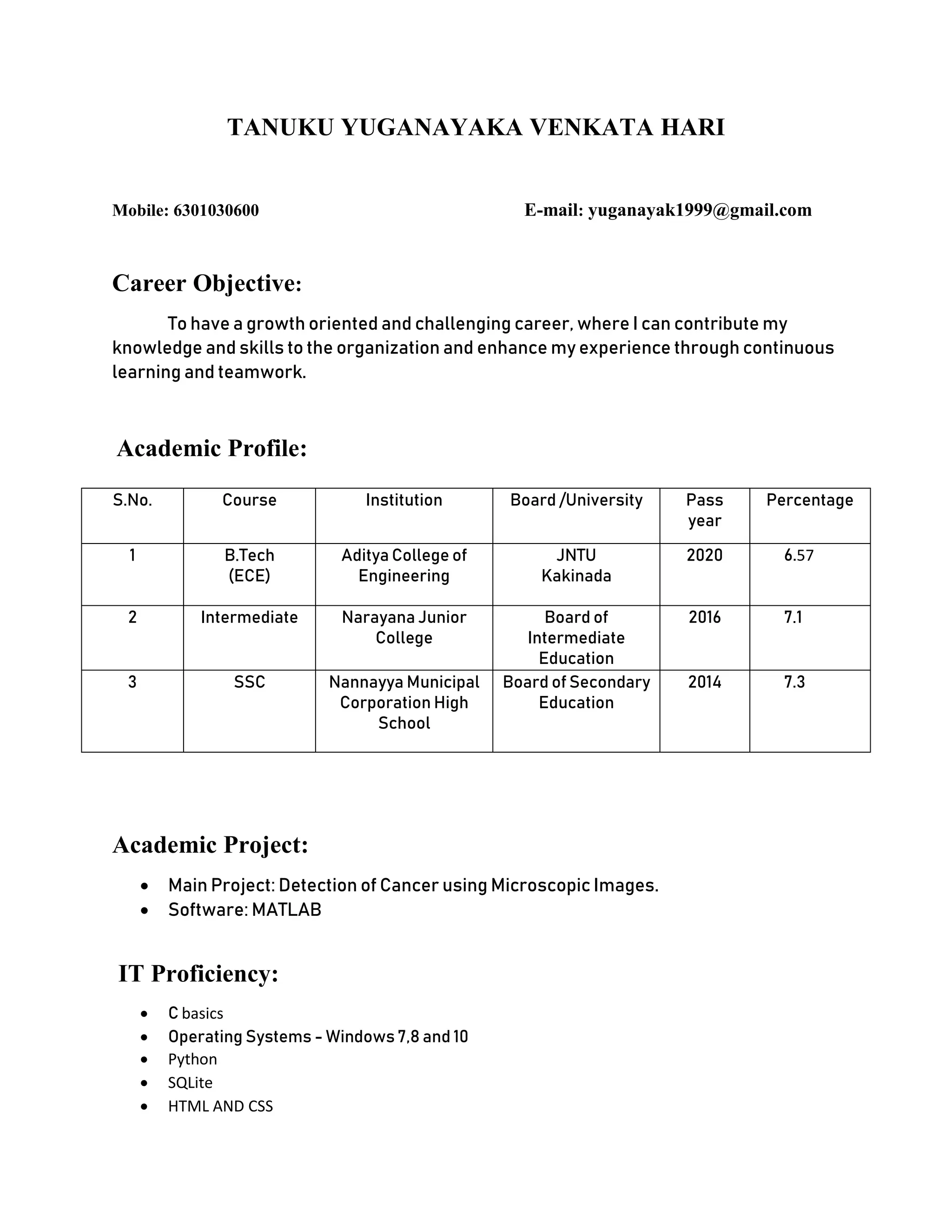 Hari resume | DOCX