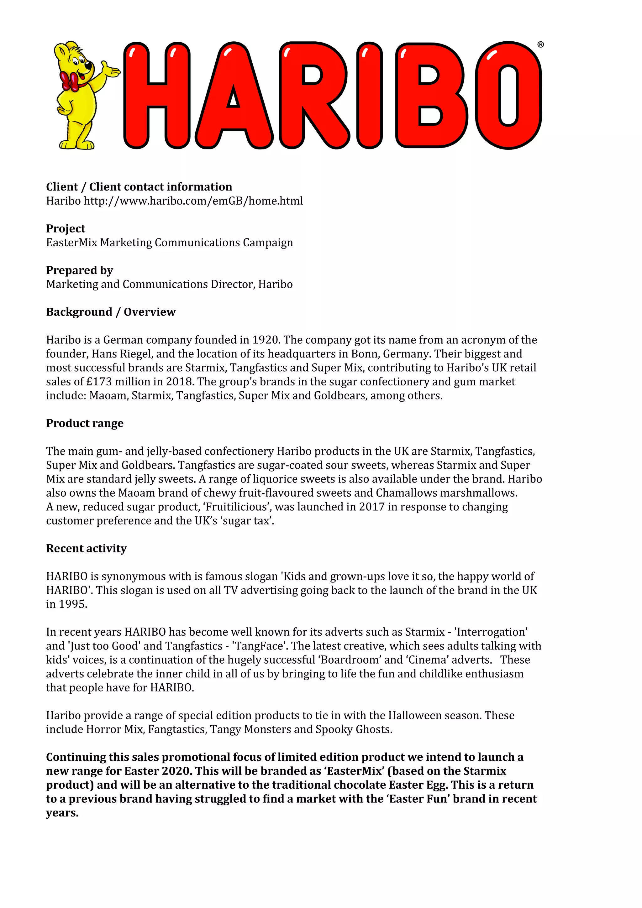 Haribo Brief 2019 | PDF