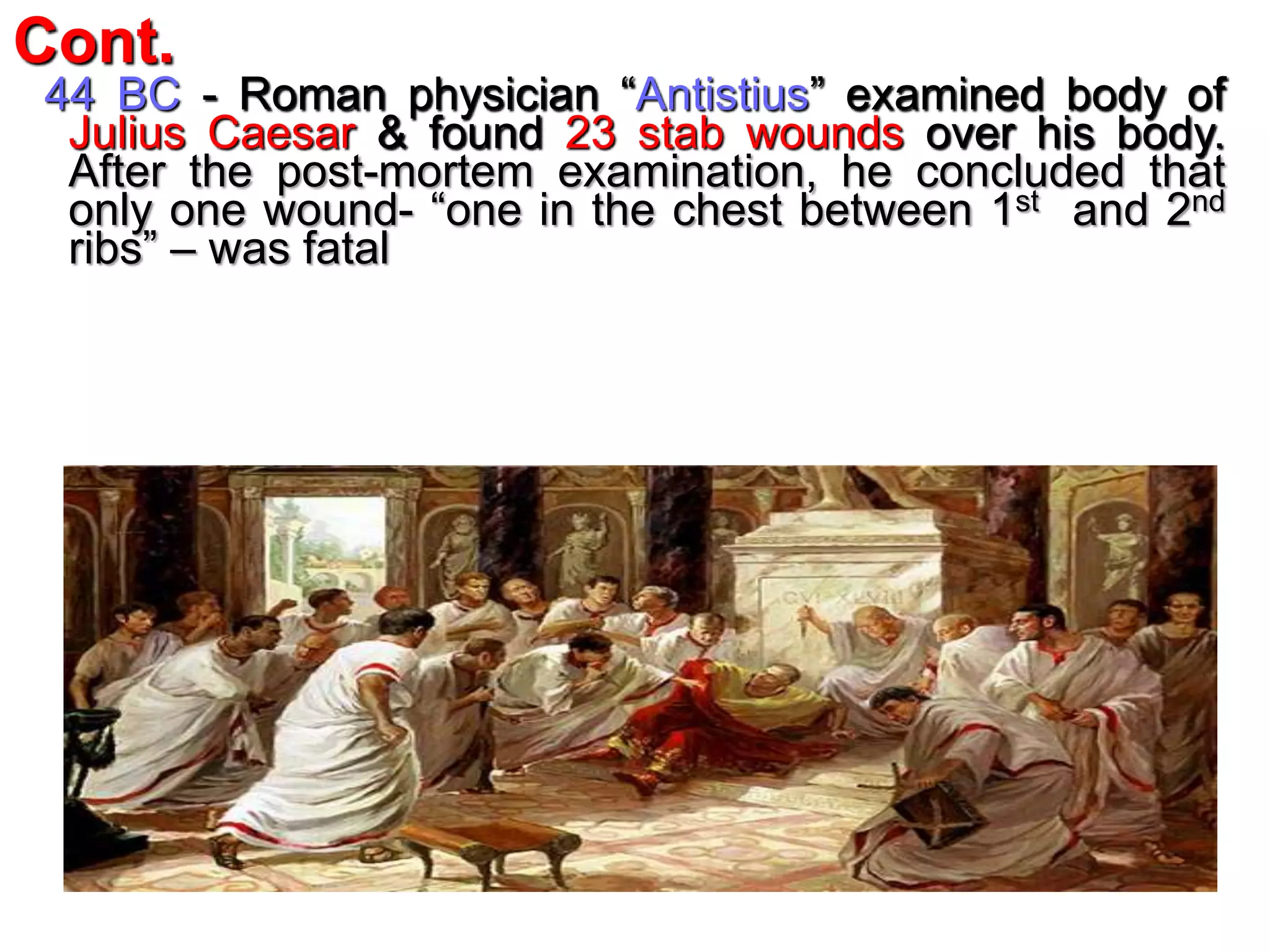 History of forensic medicine . Dr. Haricharan MD RIMS Imphal . MBBS ...