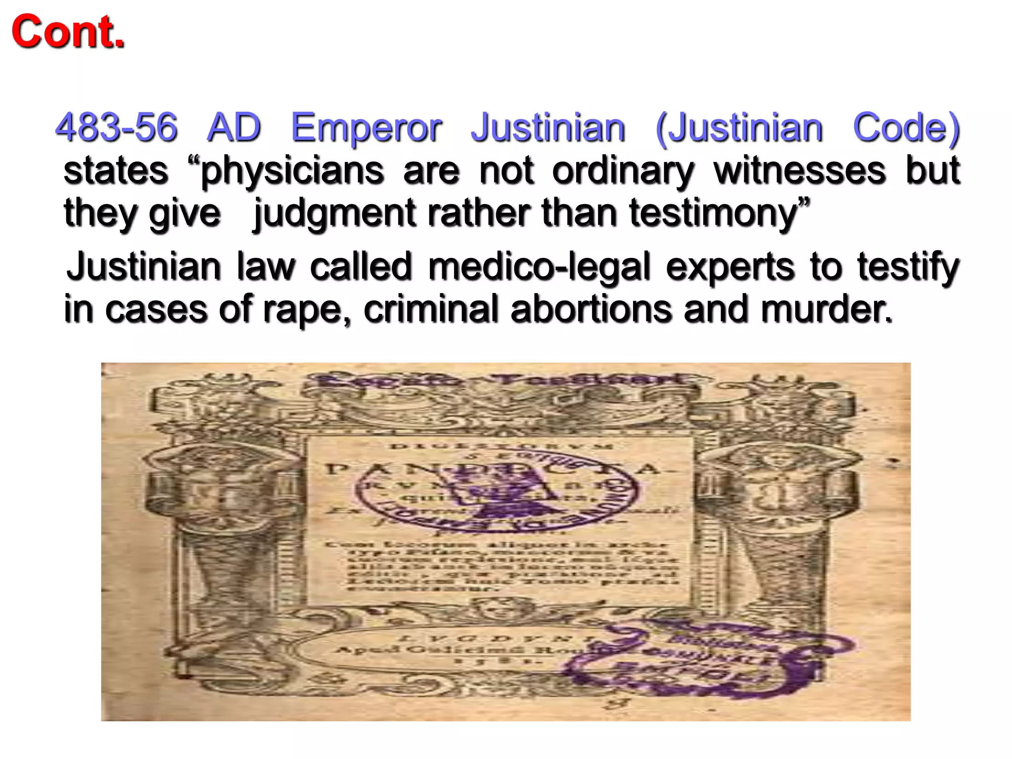 History of forensic medicine . Dr. Haricharan MD RIMS Imphal . MBBS ...