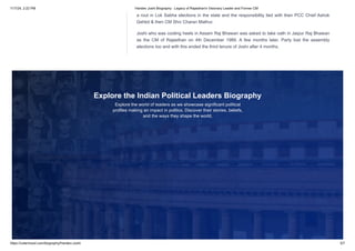 Haridev Joshi Biography _ Legacy of Rajasthan's Visionary Leader and ...