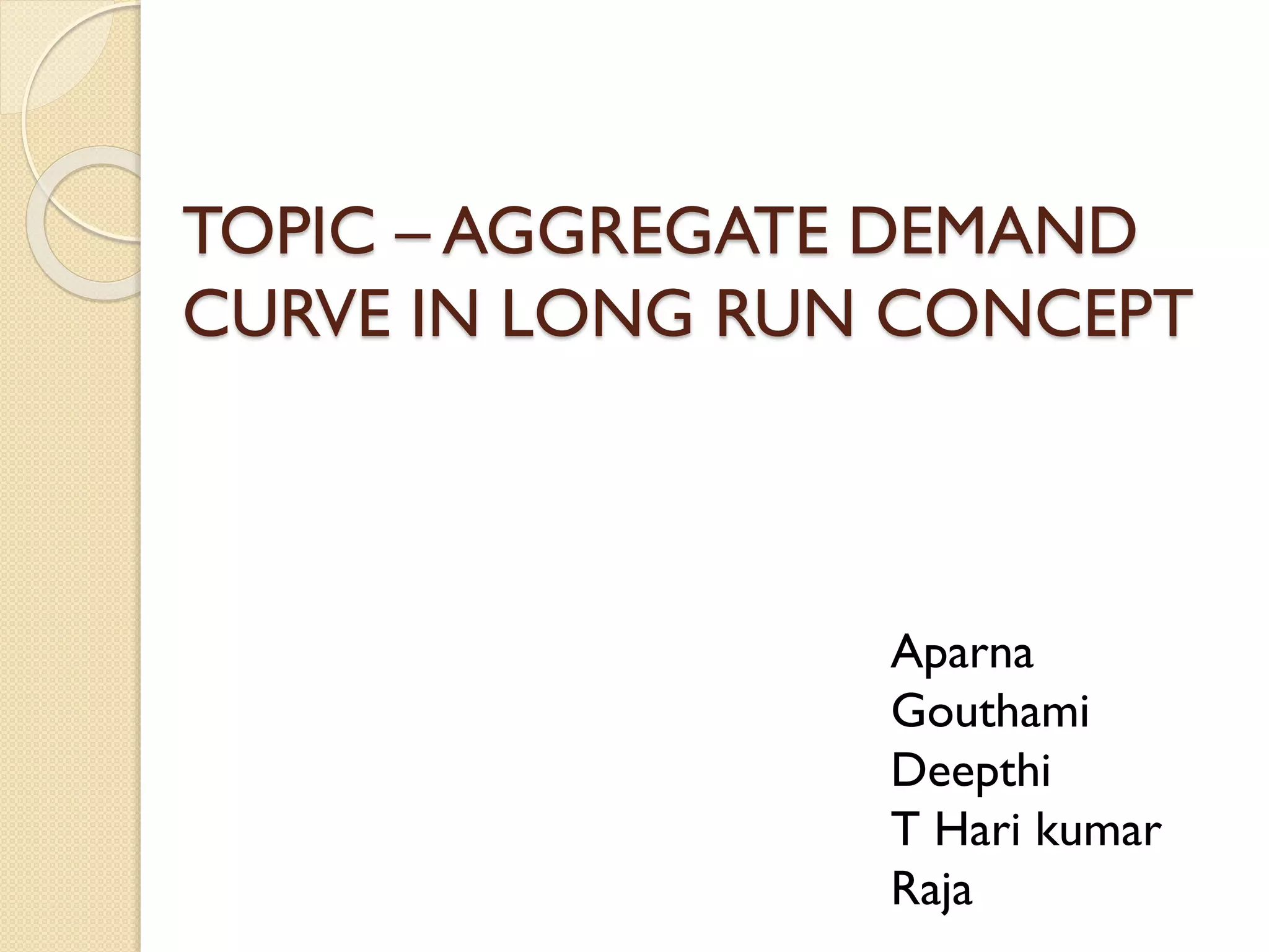 AGGREGATE DEMAND CURVE IN LONG RUN CONCEPT | PPT