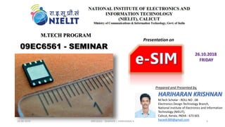 e-SIM Technology || Electronics || Hariharan K | PPTX