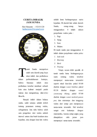 Hari Haryanto - Cerita Dibalik Jam Sunda | PDF