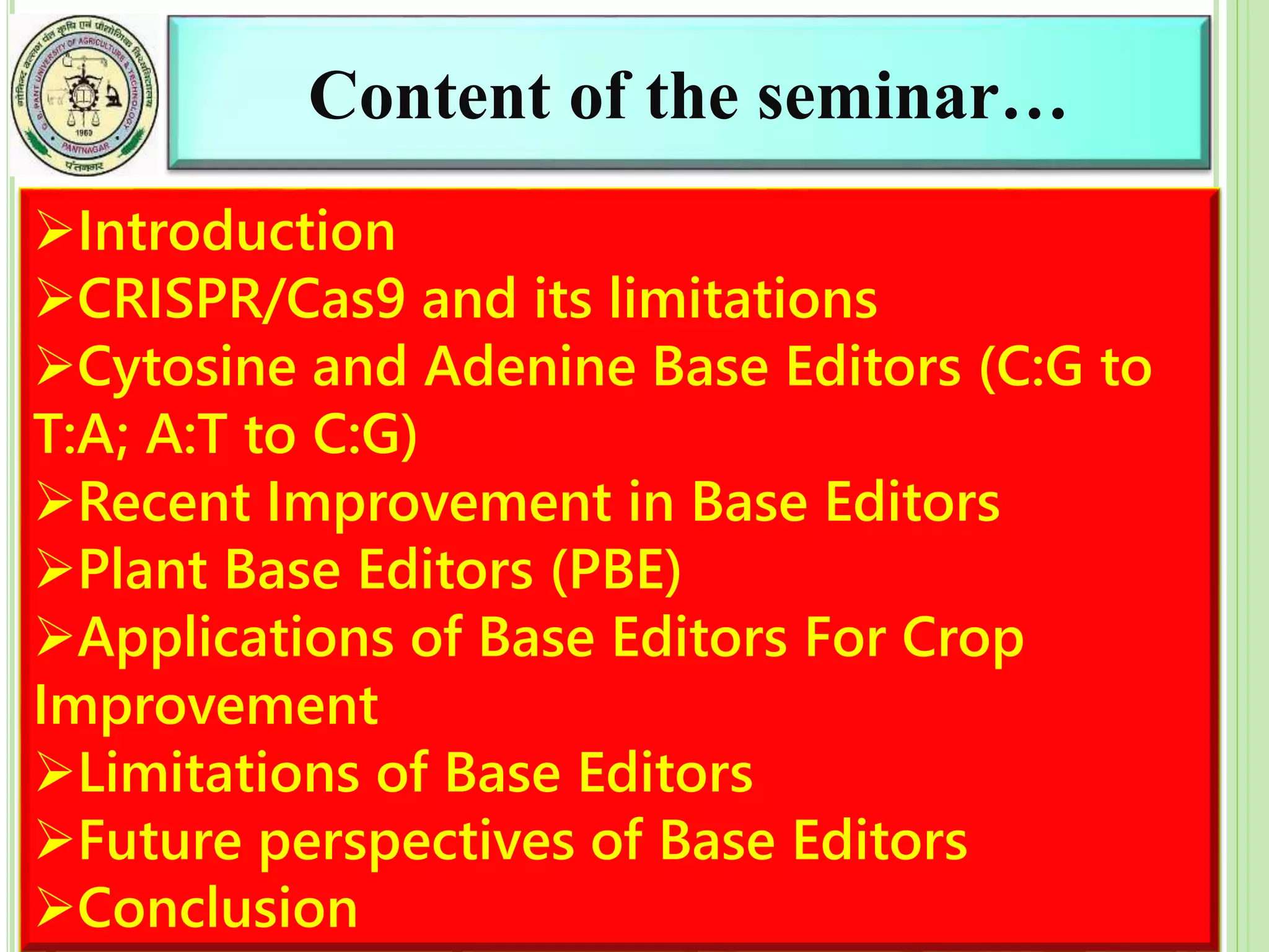Base Editing in Crops: Current Advances, Limitations and Future ...
