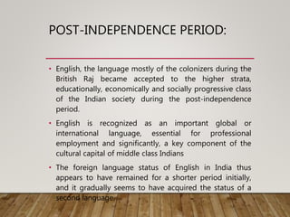 English before and after independance | PPTX