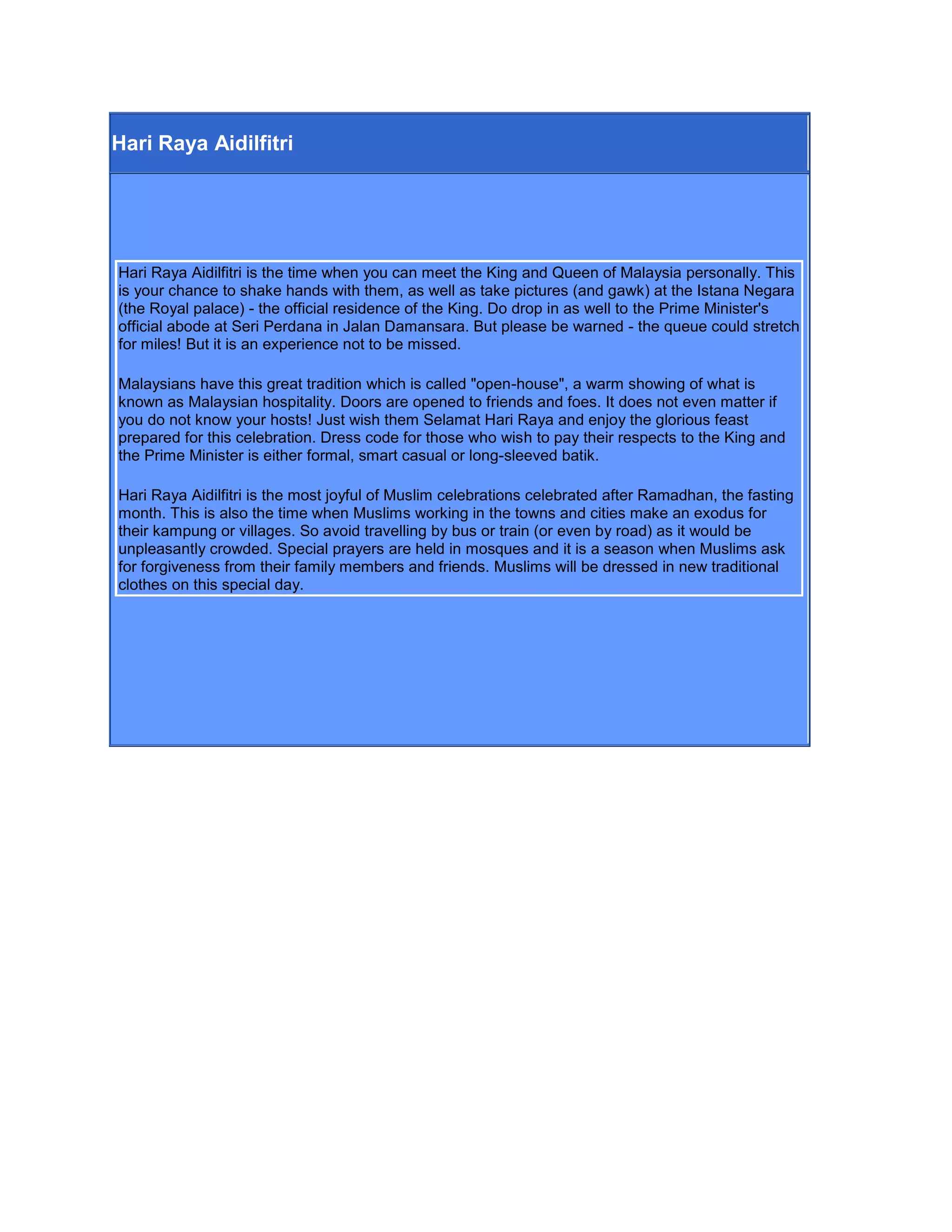 Hari raya aidilfitri | DOCX