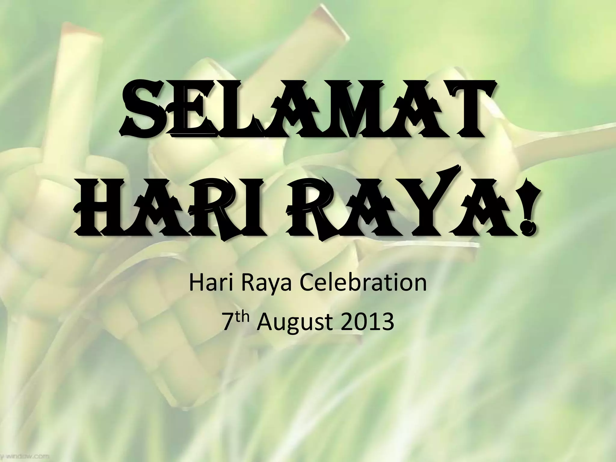 Hari raya class presentation | PPTX