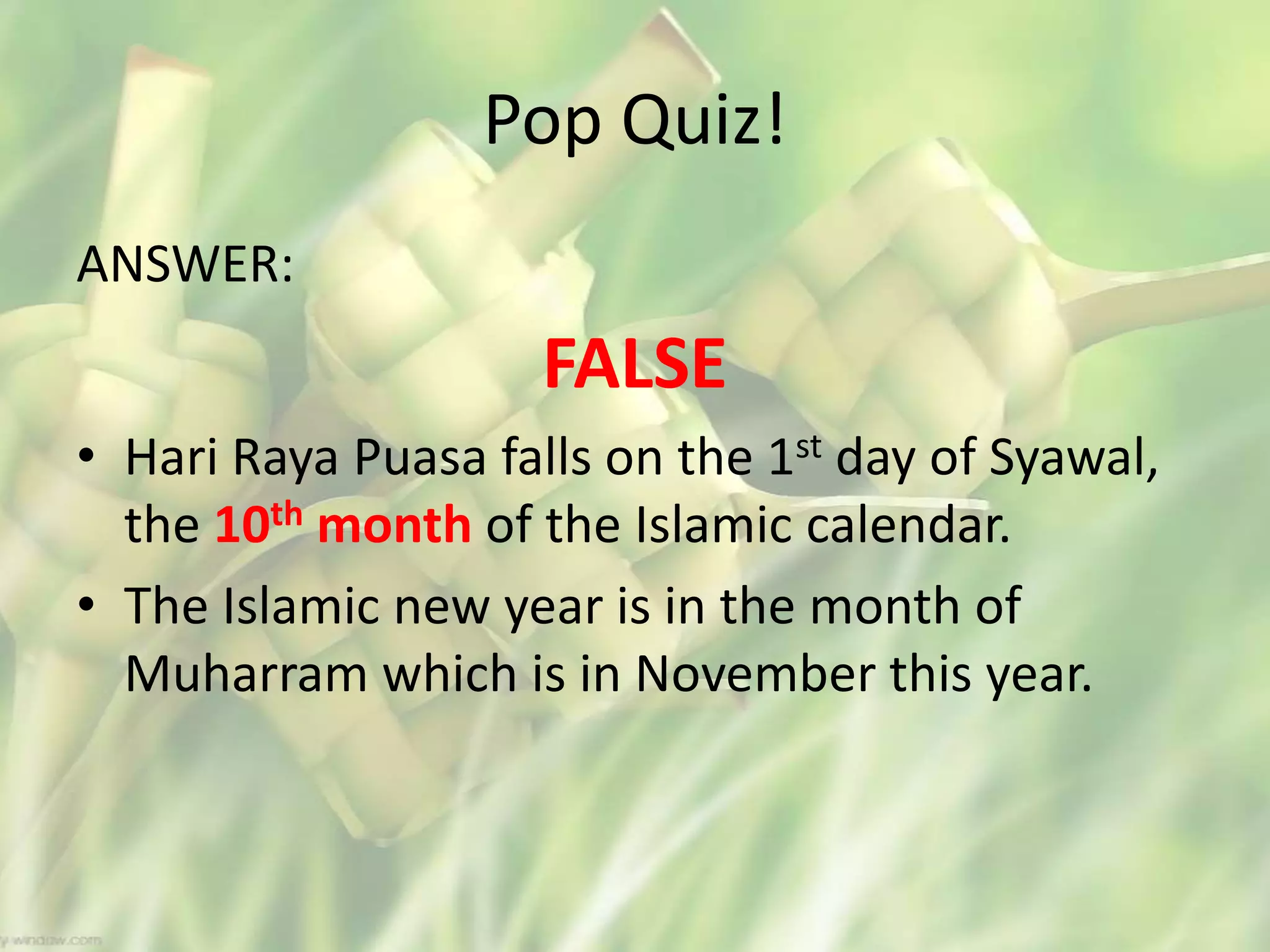 Hari raya class presentation | PPTX