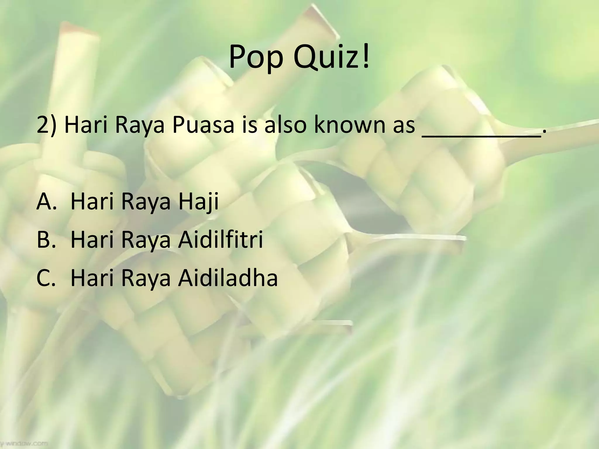 Hari raya class presentation | PPTX