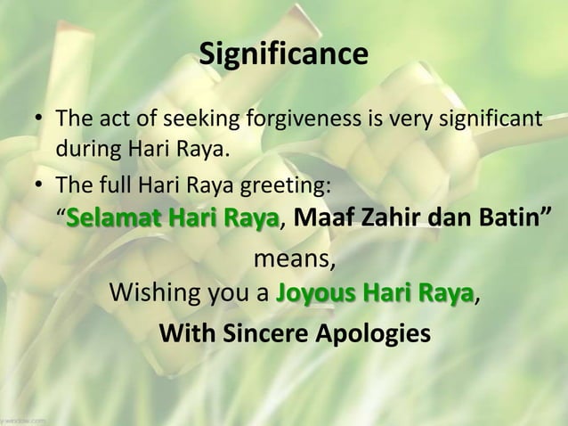 Hari raya class presentation | PPTX