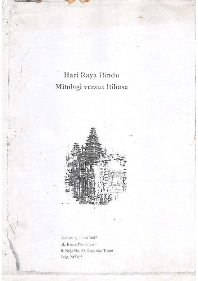 Hari raya hindu mitologi vs itihasa | PDF