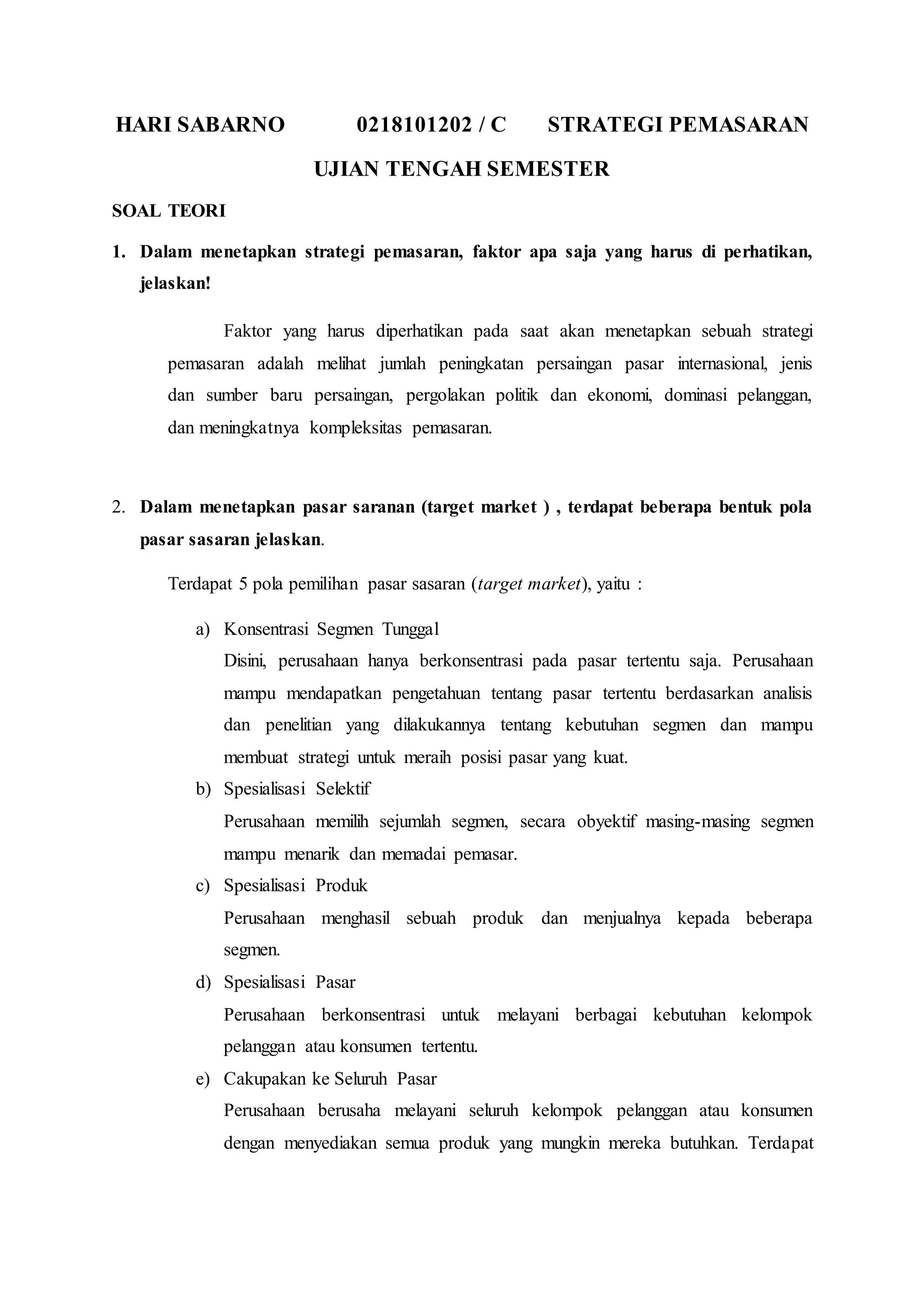 Hari sabarno 0218101202_uts_strategipemasaran | PDF