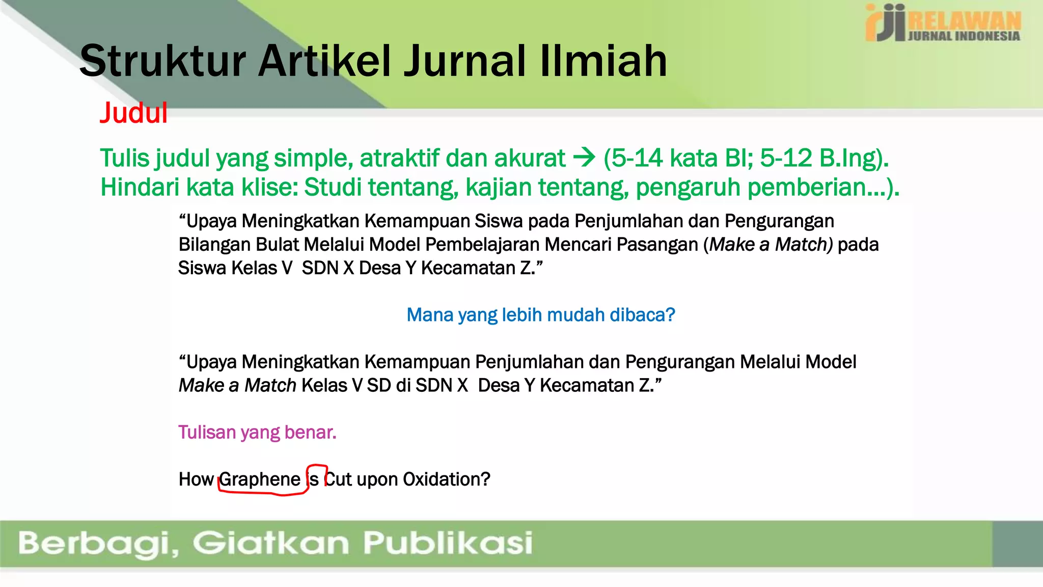 Penulisan Artikel Jurnal Ilmiah yang Efektif | PDF