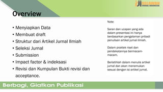 Penulisan Artikel Jurnal Ilmiah yang Efektif | PDF
