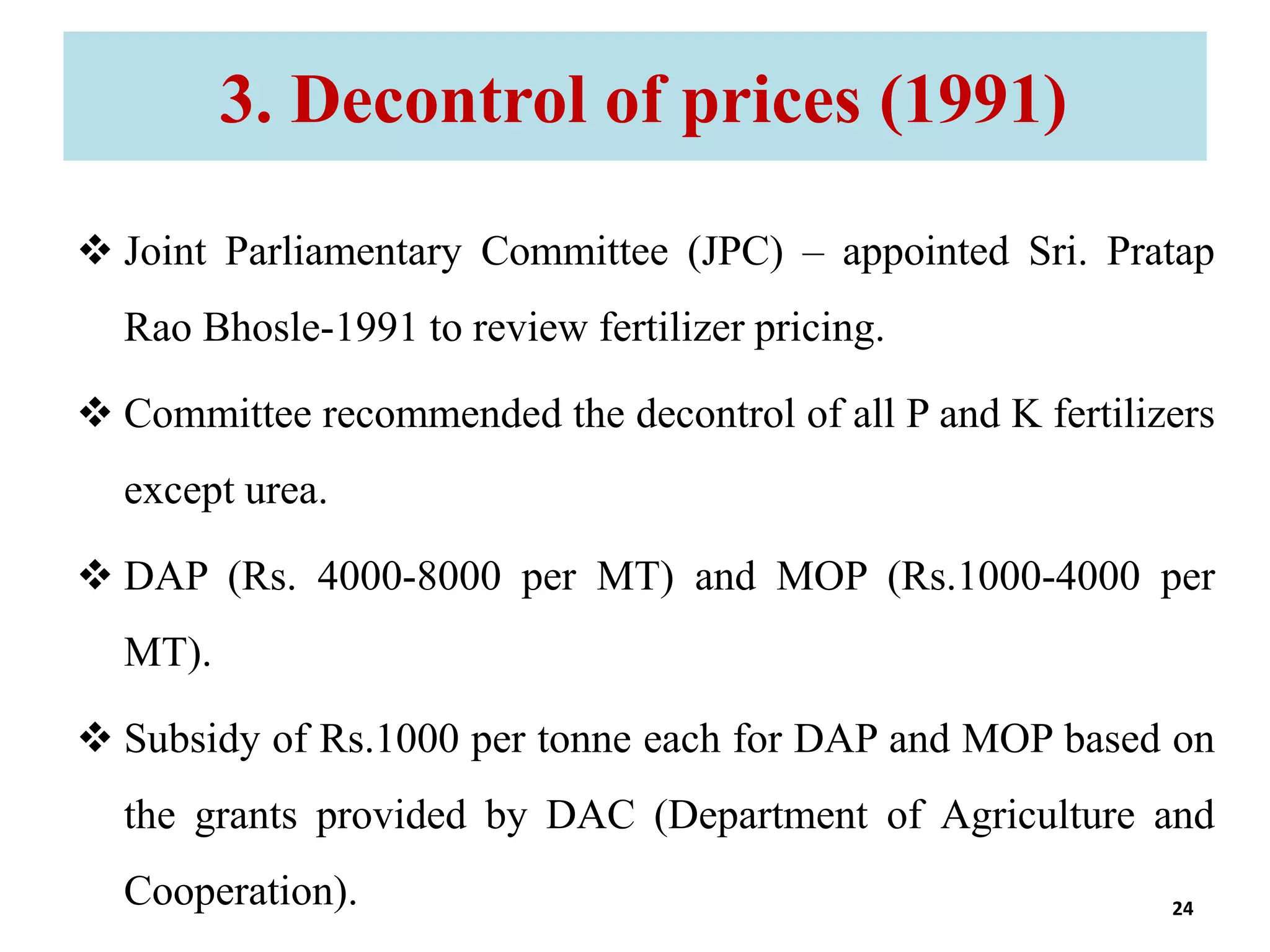 Fertilizer policies and pricing of NPK in India | PPTX