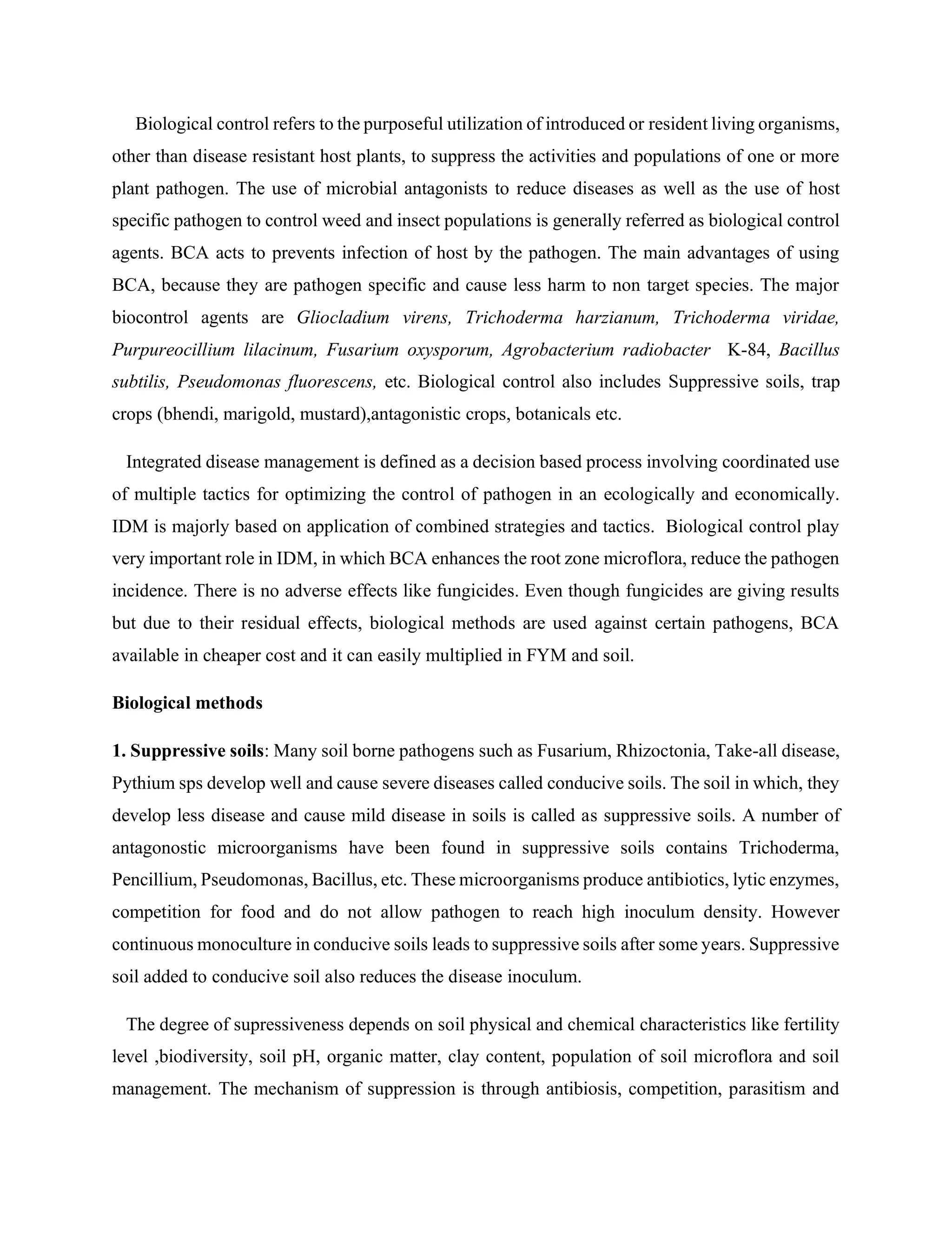 ROLE OF BIOLOGICAL METHODS IN INTEGRATED DISEASE MANAGEMENT | PDF