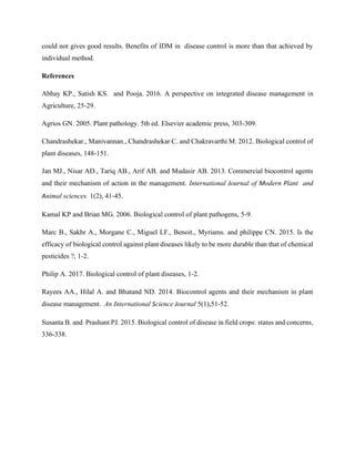 ROLE OF BIOLOGICAL METHODS IN INTEGRATED DISEASE MANAGEMENT | PDF