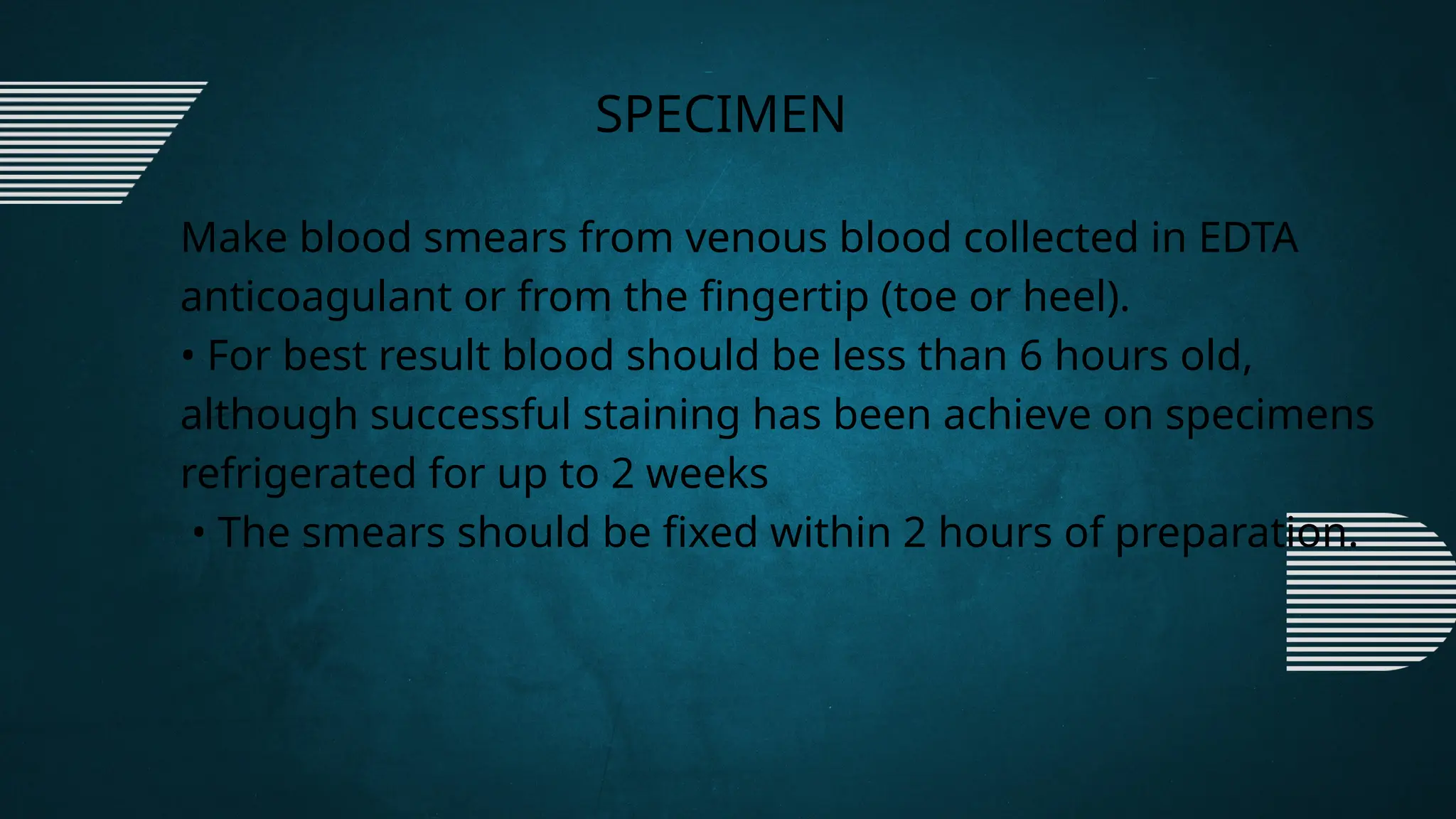 Haemoglobin F stain (acid elution)(kleihauer Betke test) | PPTX