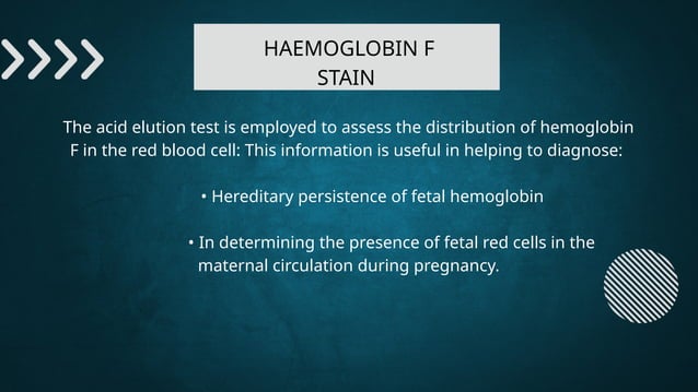 Haemoglobin F stain (acid elution)(kleihauer Betke test) | PPTX | Blood ...