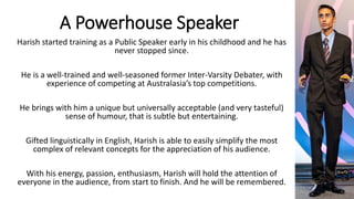 Speaker Introduction: Harish Shah "The Singapore Futurist".ppsx