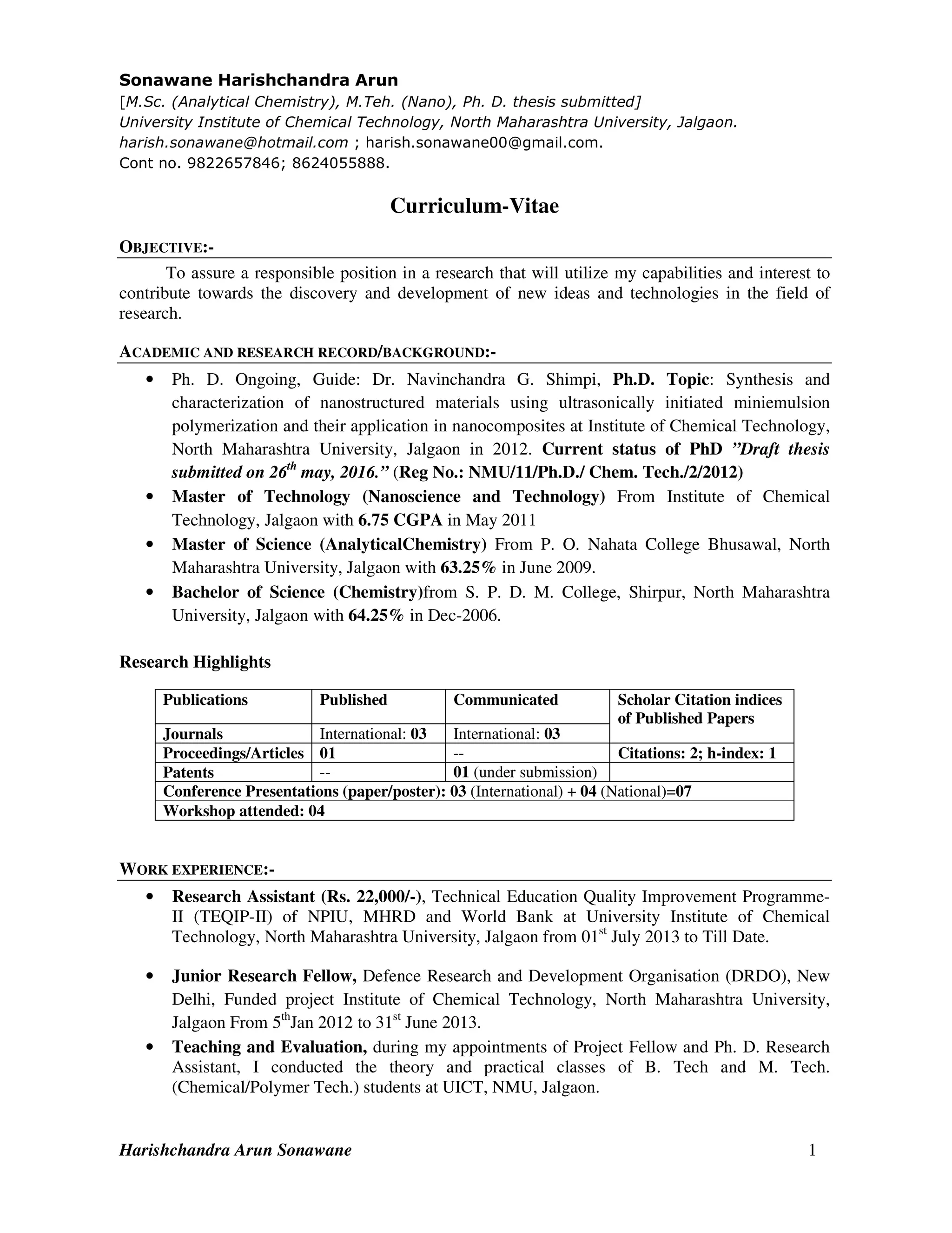 Harish sonawane | PDF