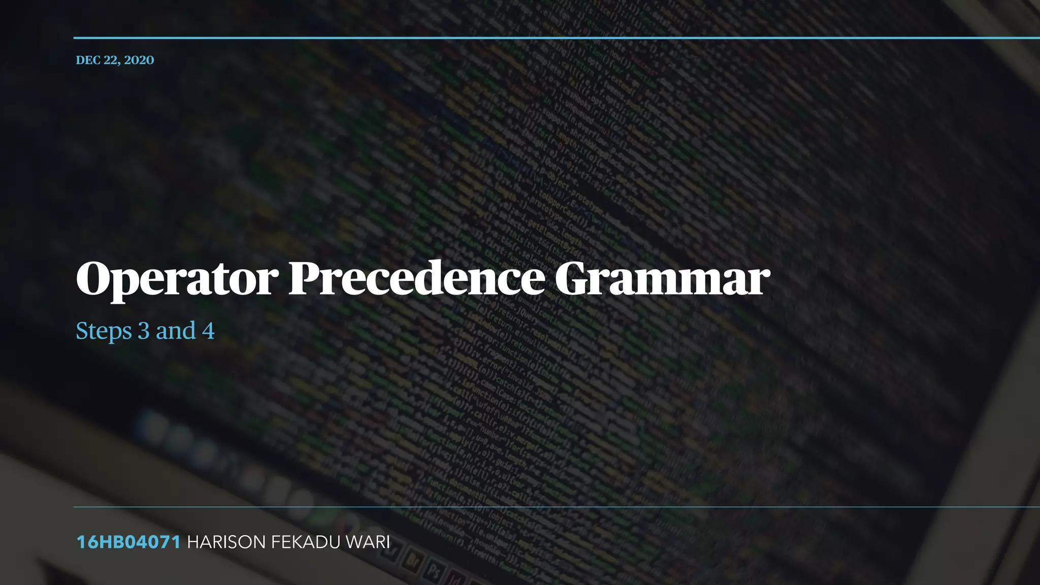 Operator Precedence Grammar | PPT