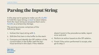 Operator Precedence Grammar | PPT
